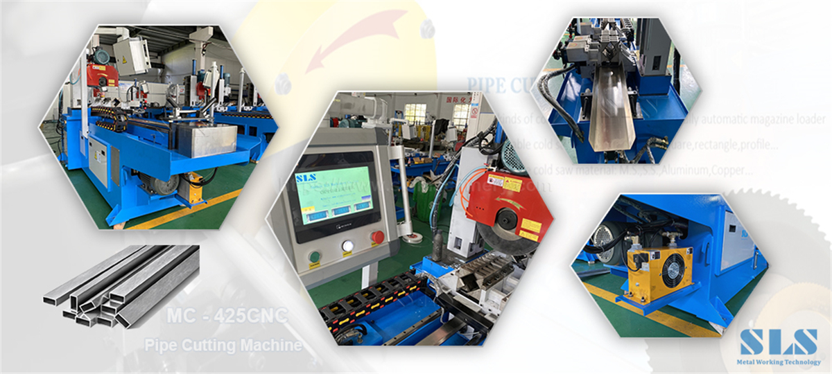 MC-425CNC Type Automatic 304/316 SS Stainless Steel Square Tube Profile Pipe Cutting Machine ...
