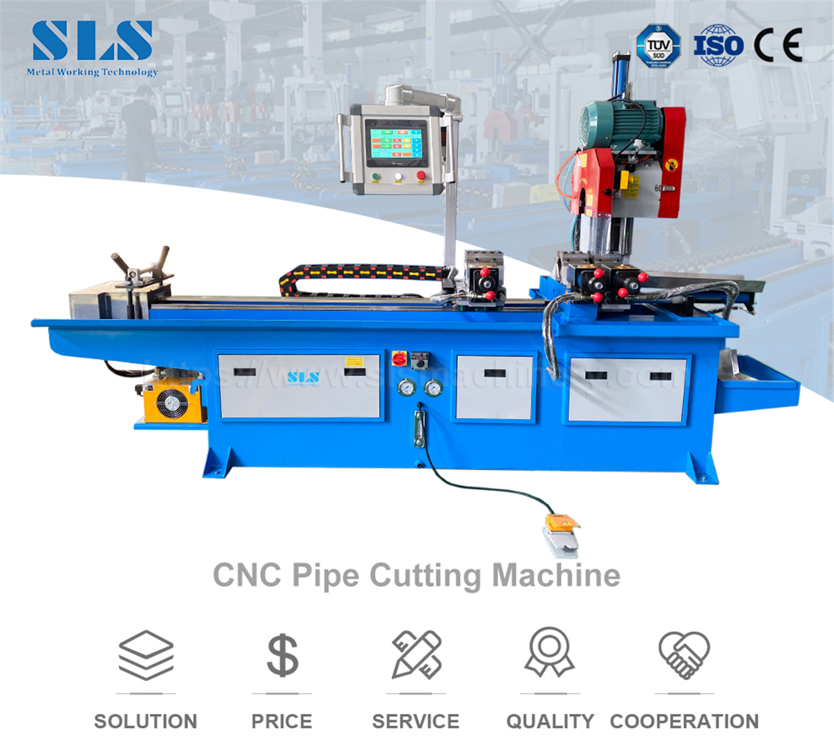 MC-425CNC Type Automatic 304/316 SS Stainless Steel Square Tube Profile Pipe Cutting Machine ...